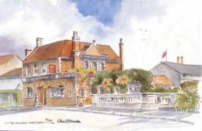 Watercolour print of The Woolpack, Hertford in Hertfordshire, England ...